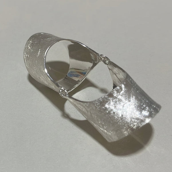 Sterling silver full finger ring "Silk"