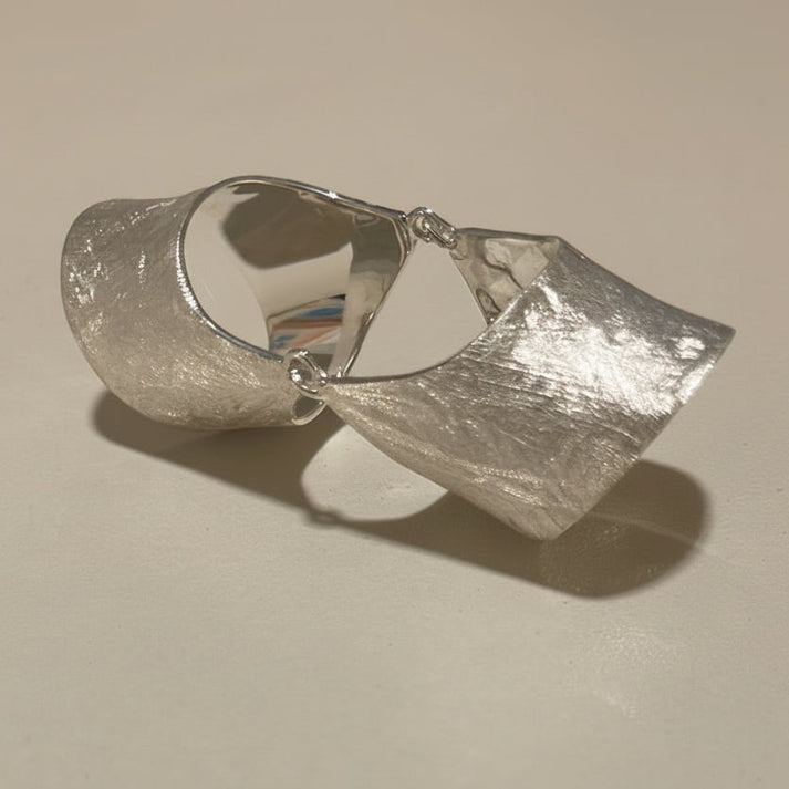 Sterling silver full finger ring "Silk"