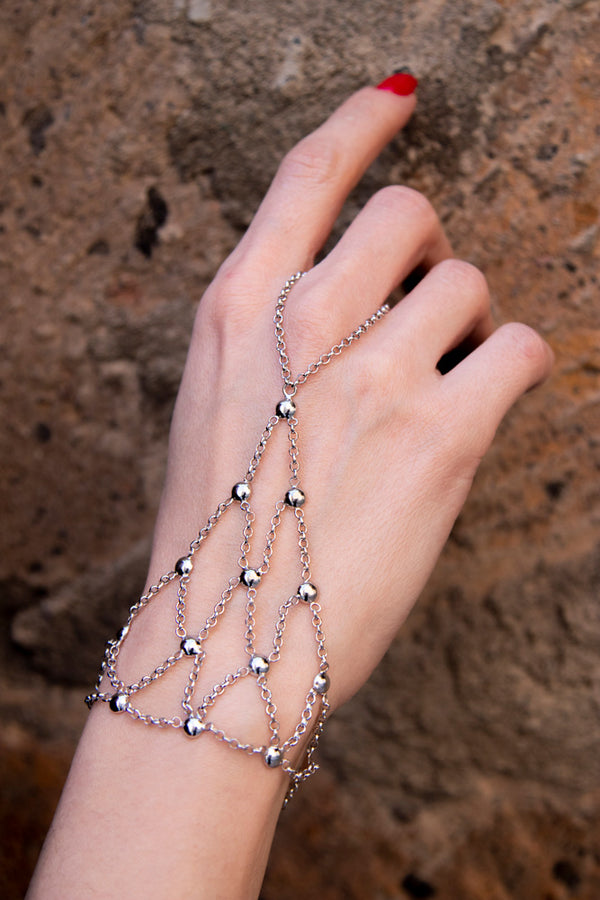 Sterling silver hand chain "Constellation"